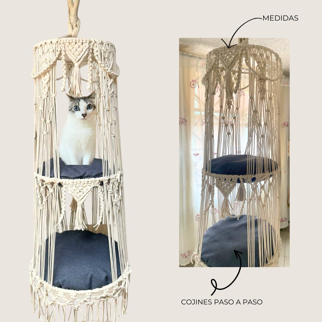 Digital Pattern Digital Pattern Cat Hammock Cats, Cat Accessories Hammock Pattern Macramé ...