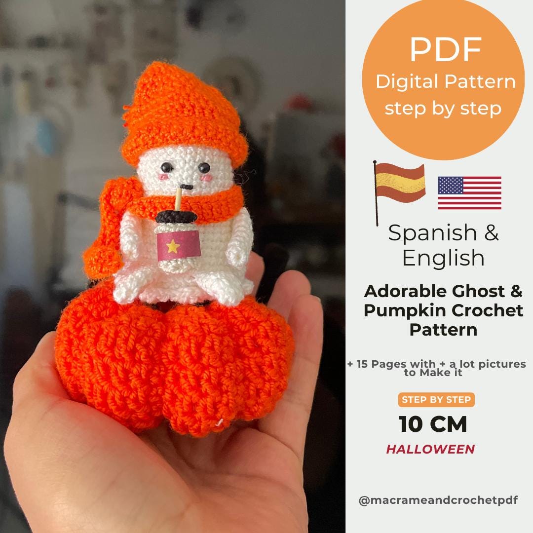 Adorable Ghost & Pumpkin Crochet Pattern-easy Crochet Pumpkin With ...