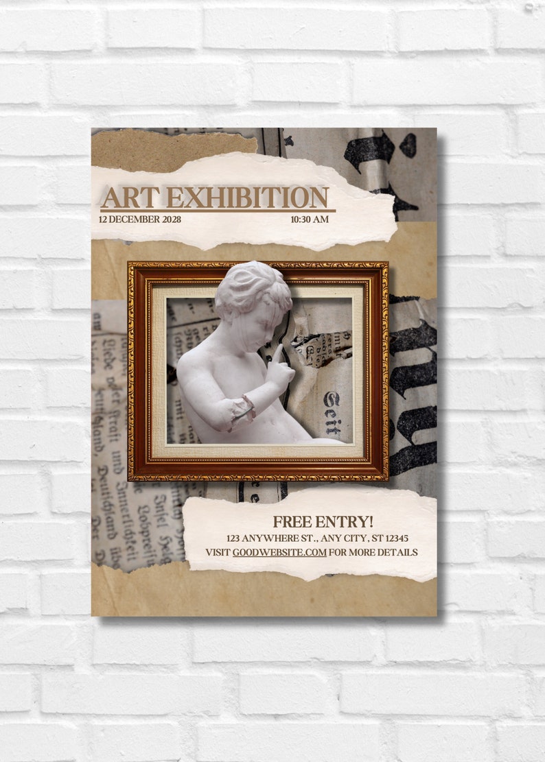Editable Art Gallery Poster Canva Template canvas-free Music/movie/film ...