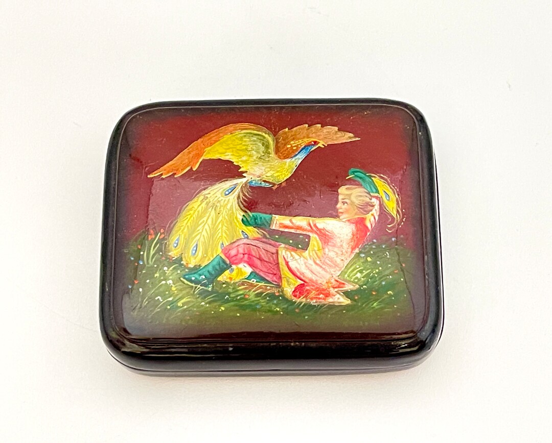 Fedoskino Lacquer Box Handmade Paper Mache Hand-painted & Hinged ...