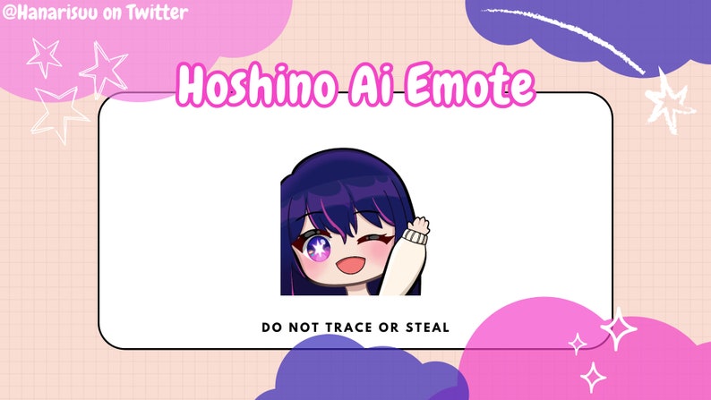 Oshi No Ko Hoshino Ai Emote Hello/hi/wave for Twitch/youtube/discord ...