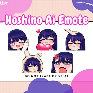 Oshi No Ko Hoshino Ai Emote Bundle for Twitch/youtube/discord Hello ...