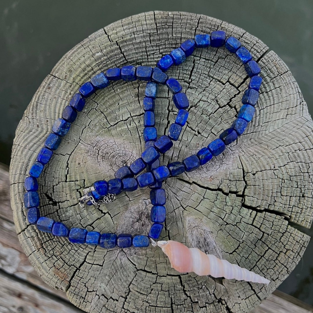 Turritella Shell Pendant Long Necklace - Hand Made - BELLAMY - Etsy