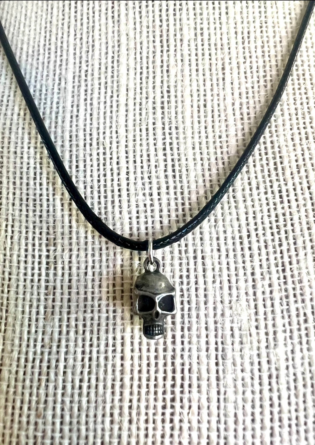 KARMA Skull Charm Choker Necklace - Etsy
