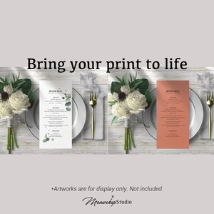 Modern Wedding Menu Template Minimalist Printable Gold Wedding Menu ...