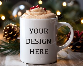 Christmas Mug Mockup Coffee Cup Mock up Winter Mock up Styled Stock ...