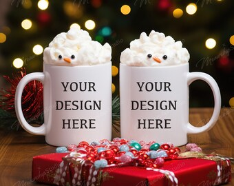 Christmas Mug Mockup Coffee Cup Mock up Winter Mock up Styled Stock ...
