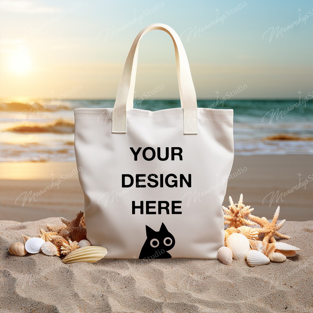Organic Canvas Tote Bag Mockup Beach Mockup Picture Canvas - Etsy