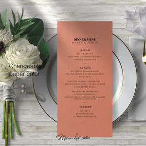 Modern Wedding Menu Template Minimalist Printable Gold Wedding Menu ...