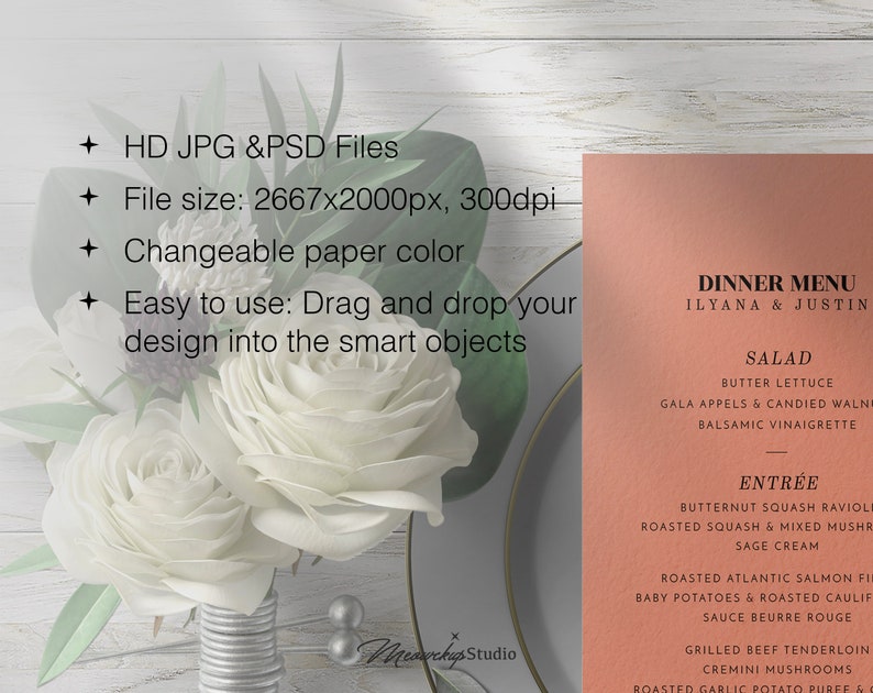 Modern Wedding Menu Template Minimalist Printable Gold Wedding Menu ...