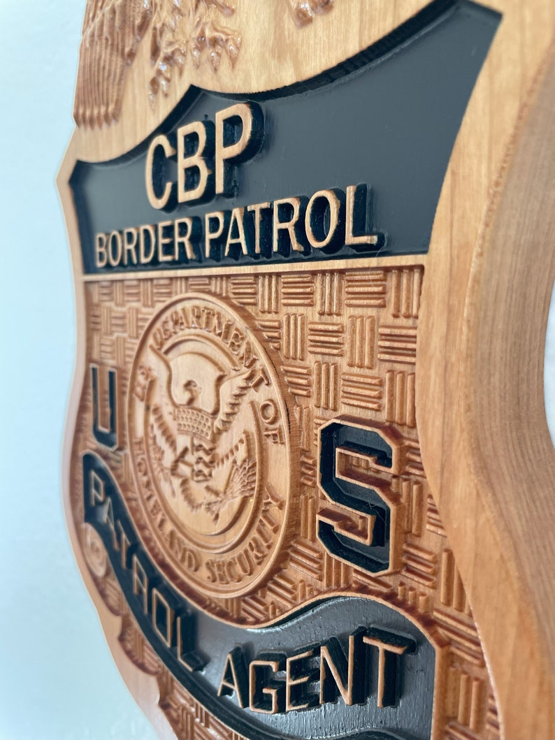 BORDER PATROL BADGE, U.S. Customs and Border Protection Badge, Wood ...