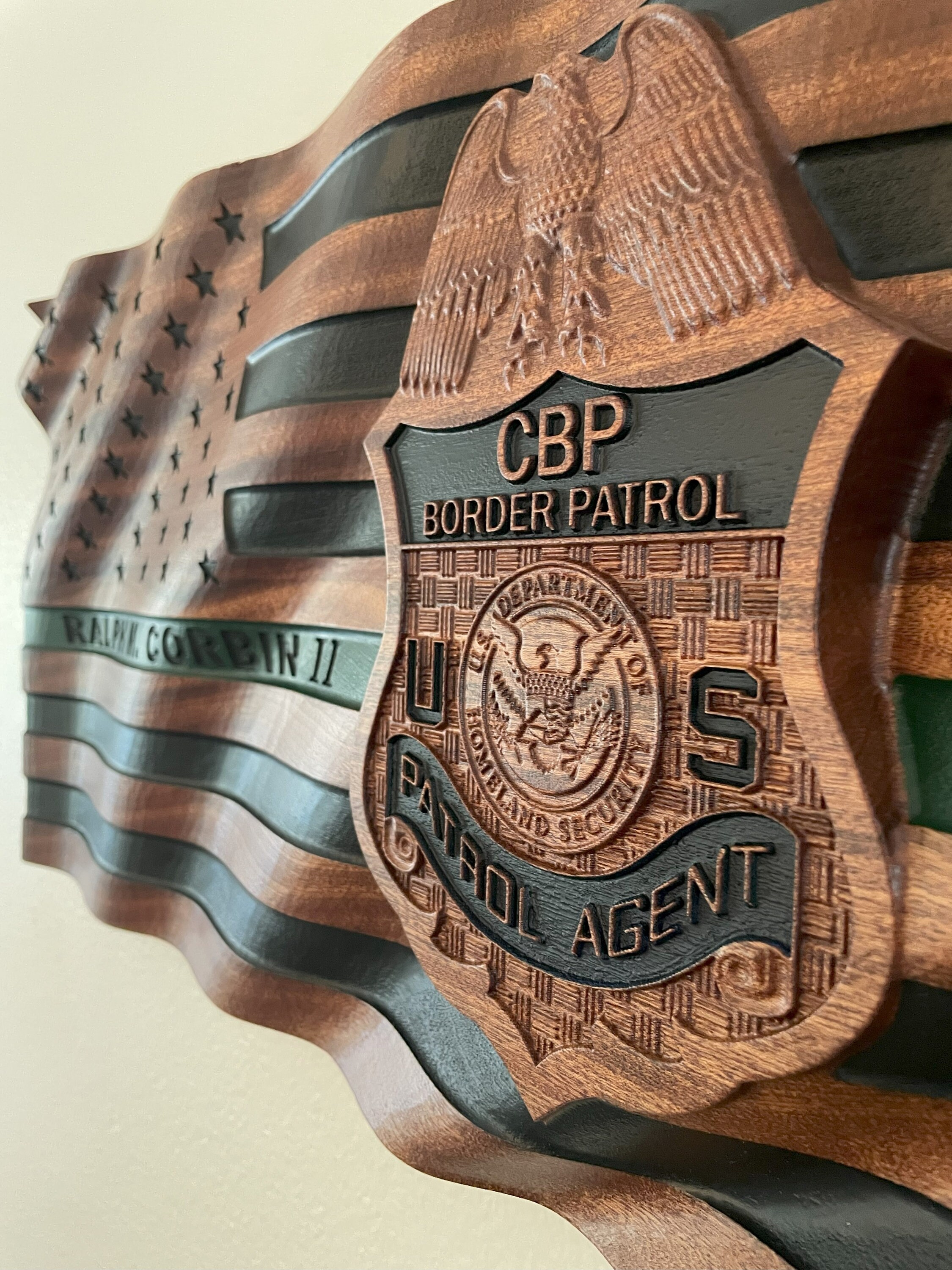 Border Patrol Wavy Flag, U.S. Customs and Border Protection Badge, Wavy ...