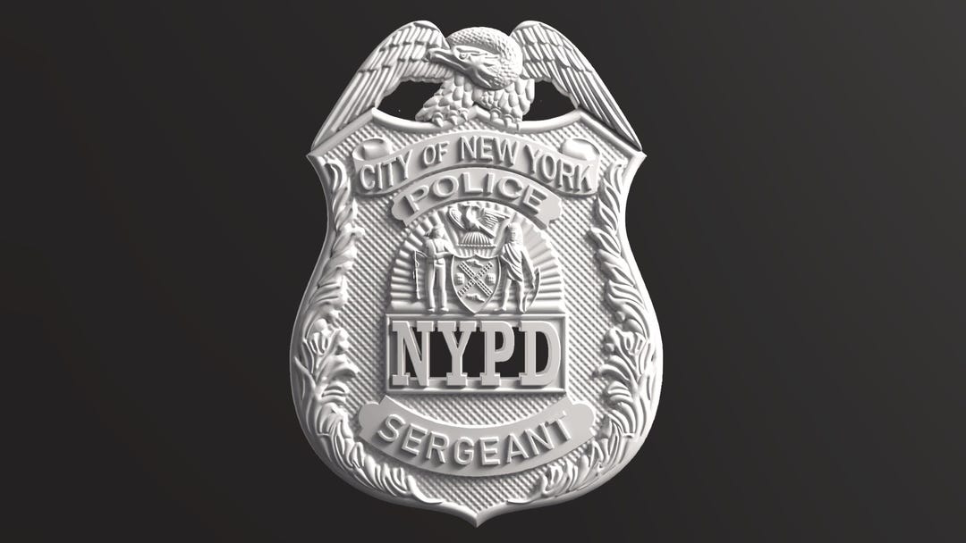 NYPD Sergeant Badge STL, Digital 3D Model, Tested CNC Model, Digital ...
