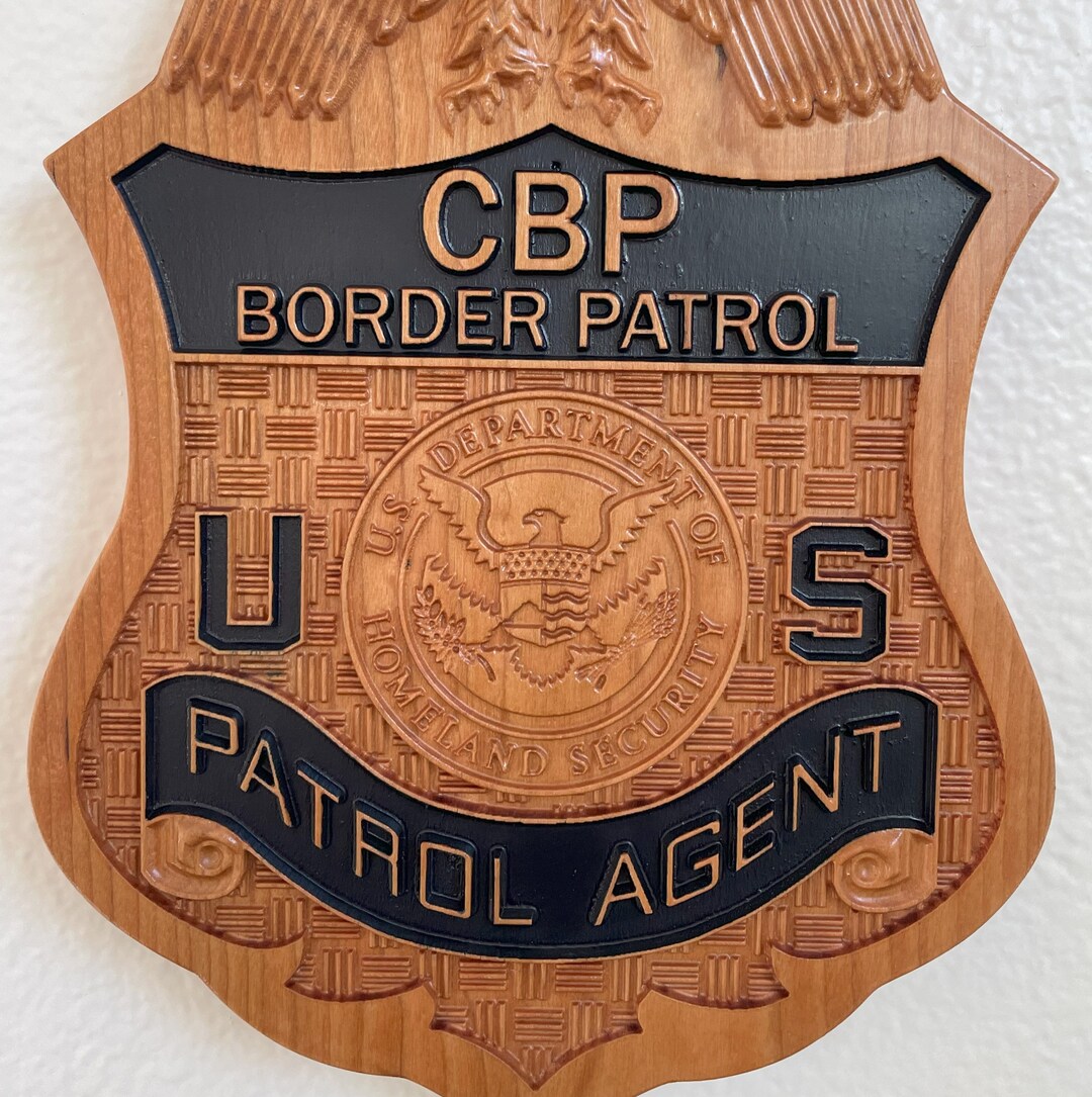 BORDER PATROL BADGE, U.S. Customs and Border Protection Badge, Wood ...