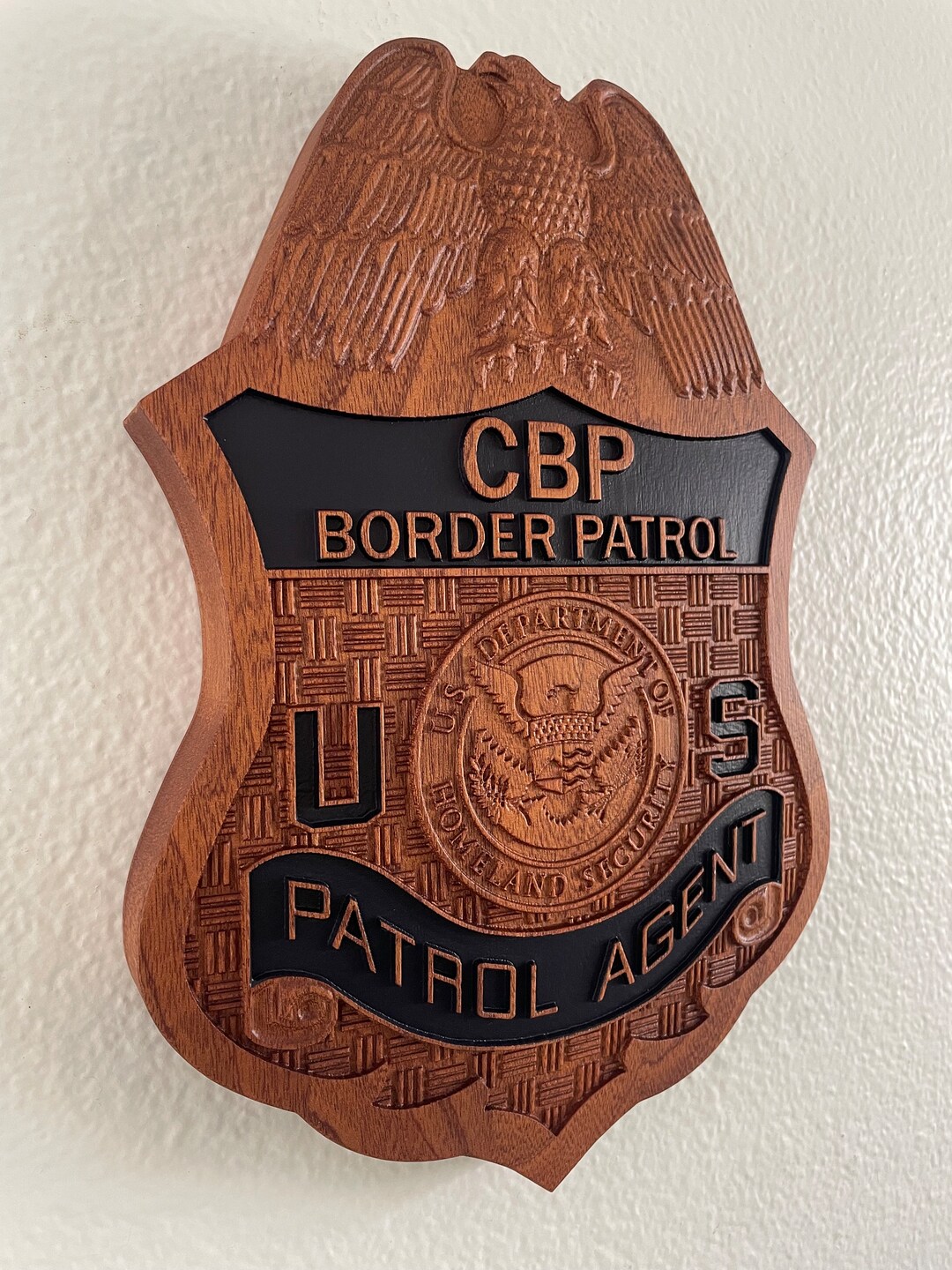 BORDER PATROL BADGE, U.S. Customs and Border Protection Badge, Wood ...