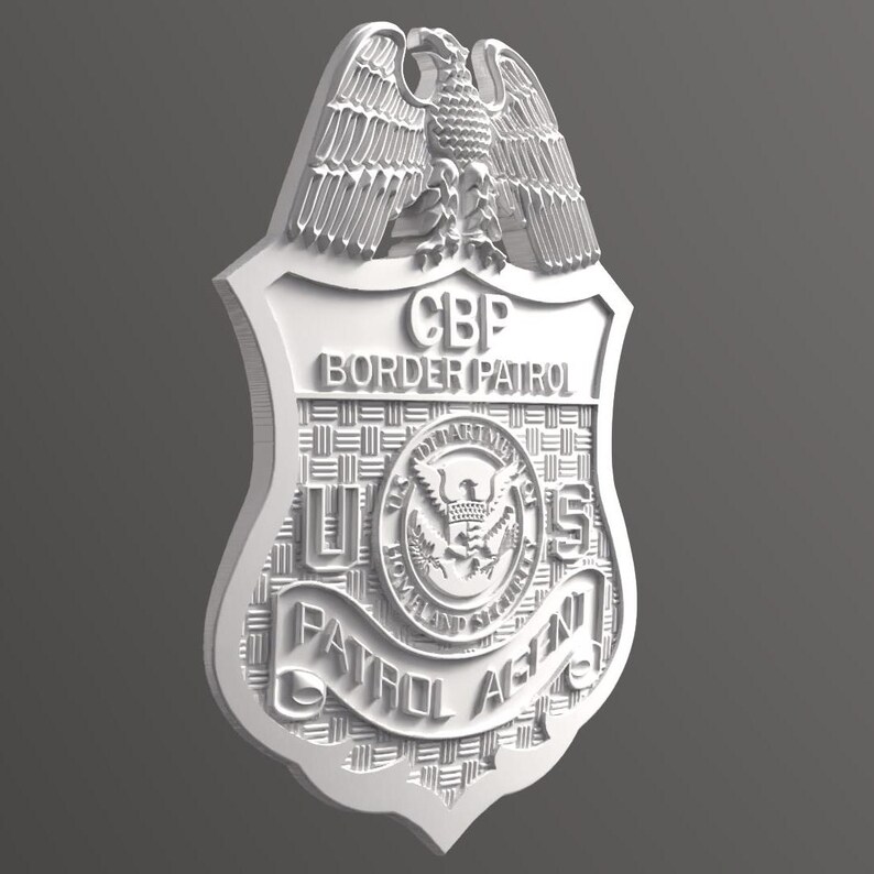 Border Patrol Badge STL, Digital 3D Model, Tested CNC Model, Digital ...