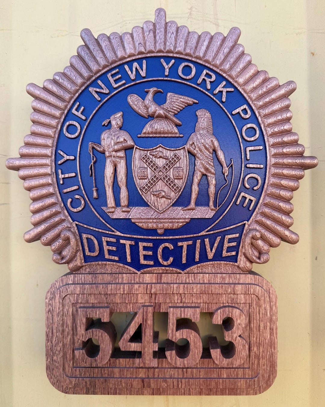 NYPD DETECTIVE BADGE, City of New York Police Wood Badge, Police Badge ...