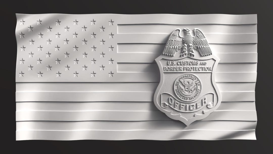 U.S. Customs Badge Wavy Flag STL, CNC Tested 3D Model (digital File) - Etsy