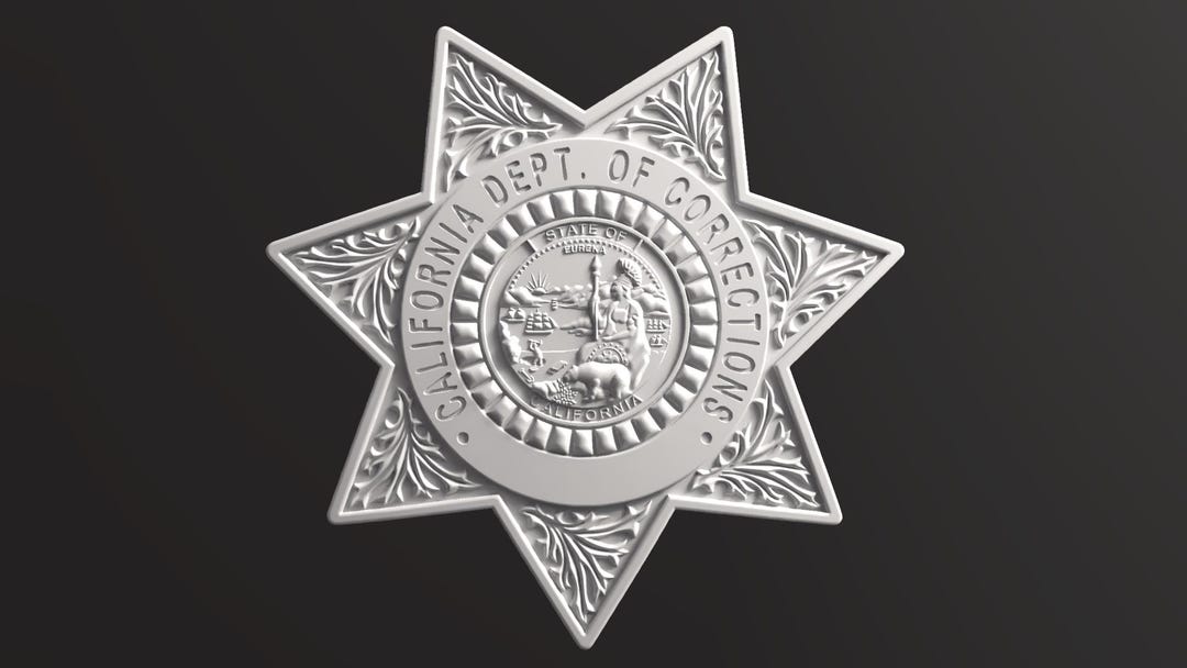 California Department of Corrections Badge STL, Digital 3D Model ...
