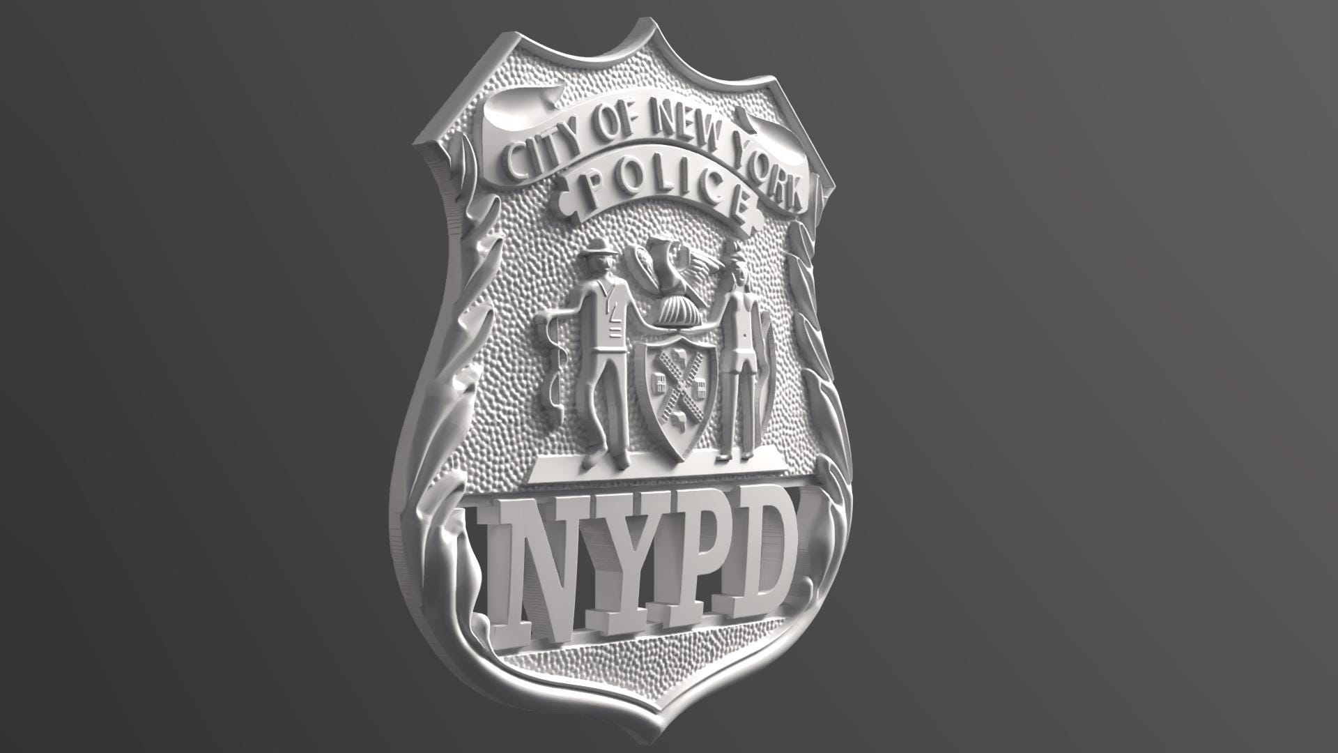NYPD Officer Badge STL, CNC Tested 3D Model (digital File) - Etsy