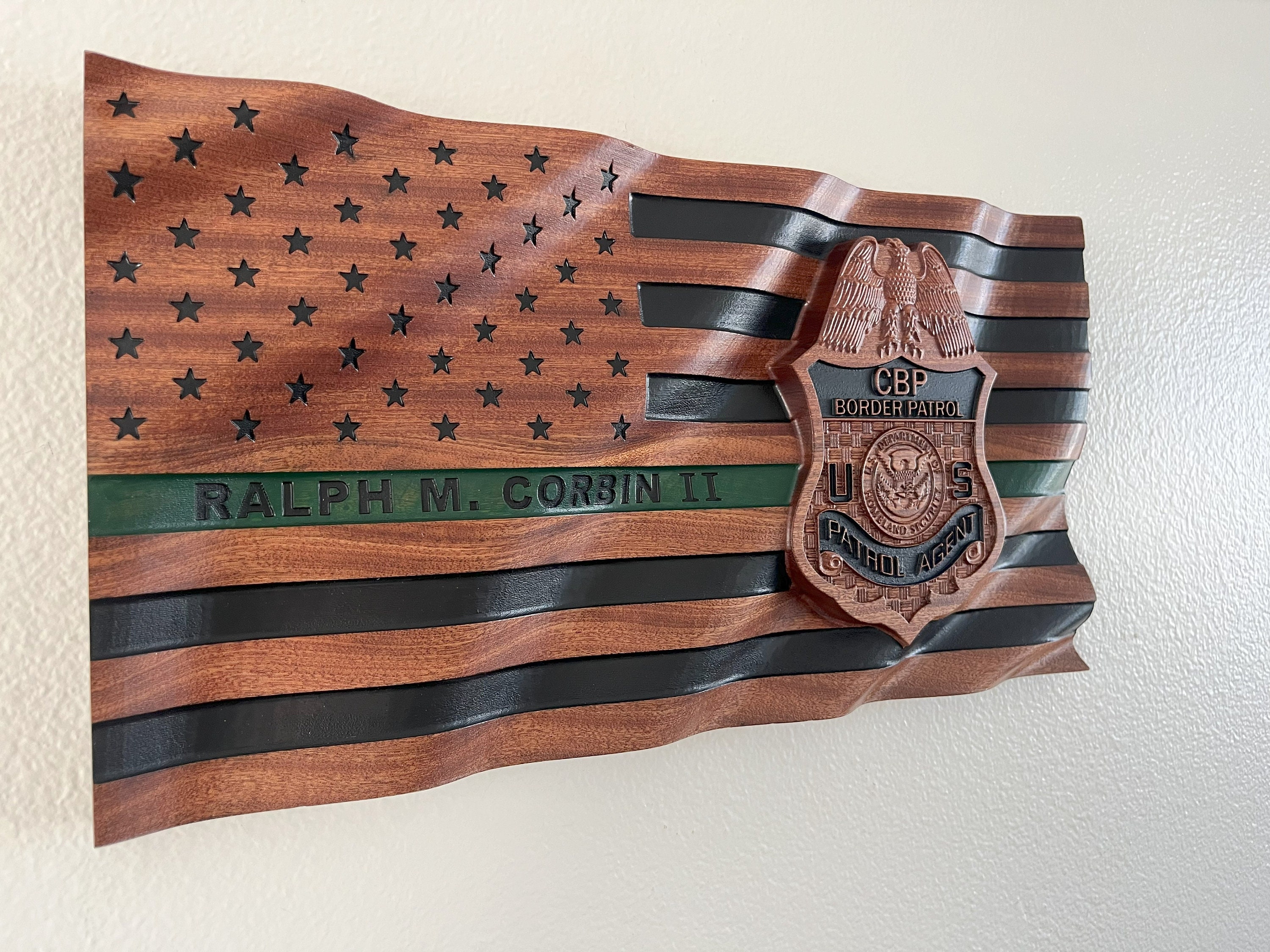 Border Patrol Wavy Flag, U.S. Customs and Border Protection Badge, Wavy ...