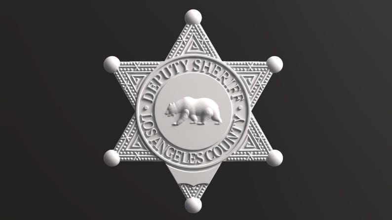 LA Sheriff Badge STL, CNC Tested 3D Model (digital File) - Etsy