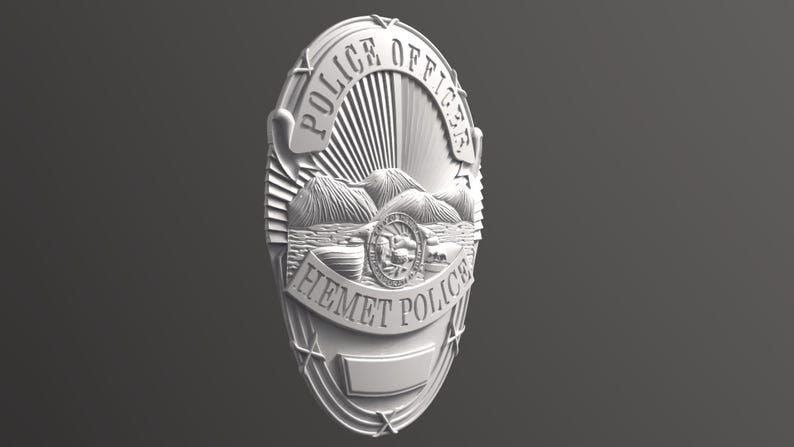Hemet Police Department Badge STL, Digital 3D Model, Tested CNC Model ...