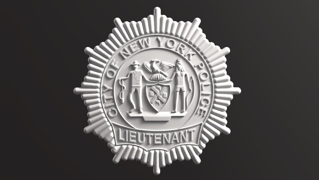 NYPD Lieutenant Badge STL, CNC Tested 3D Model (digital File) - Etsy