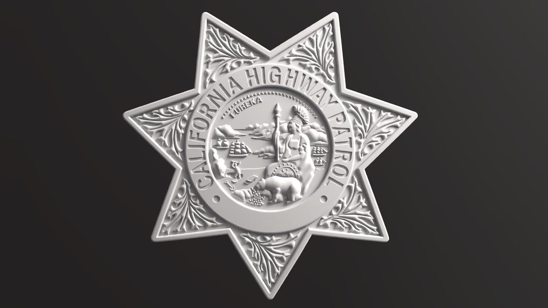 California Highway Patrol Badge STL, CNC Tested 3D Model (digital File ...