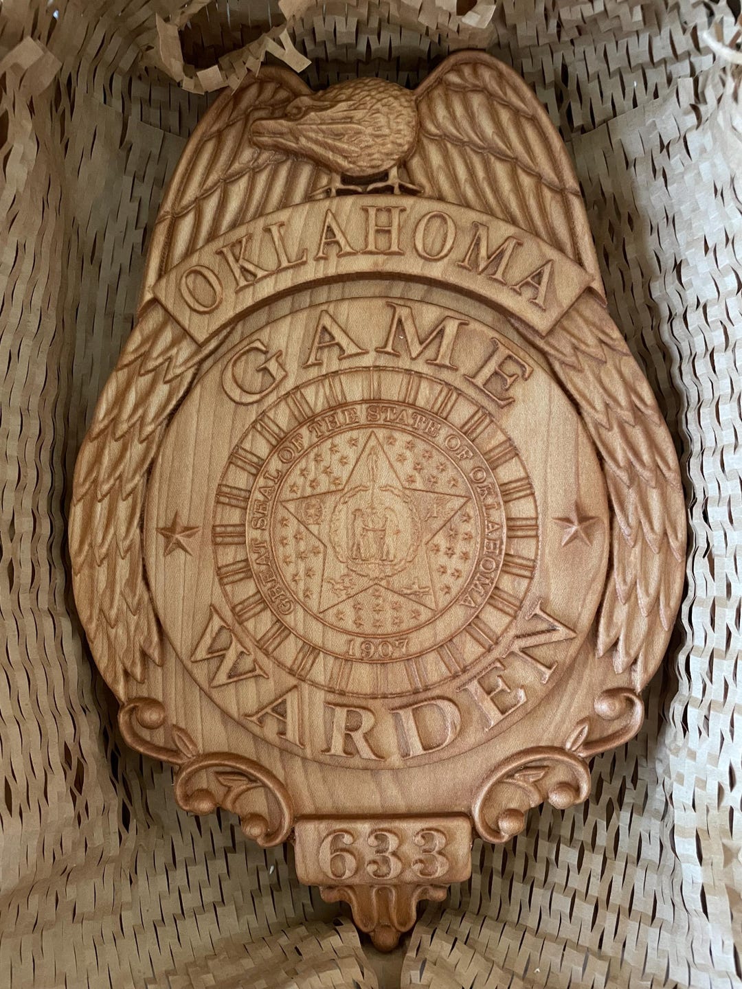 Oklahoma Game Warden Badge, Wood Badge, Police Badge, Law Enforcement ...