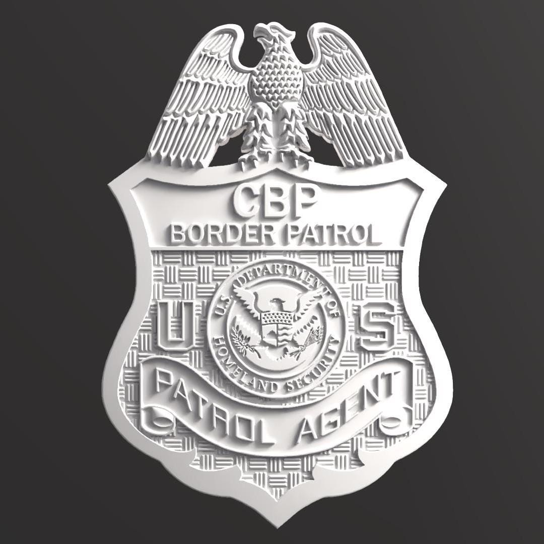 Border Patrol Badge STL, Digital 3D Model, Tested CNC Model, Digital ...