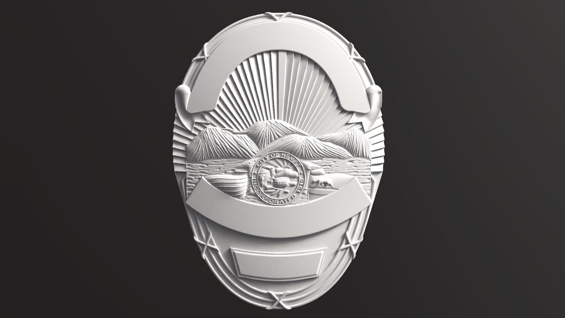 Hemet Police Department Badge STL, Digital 3D Model, Tested CNC Model ...