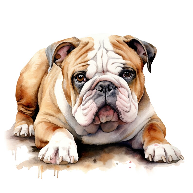 English Bulldog Clipart. 10 High Quality Jpgs on WHITE Background ...