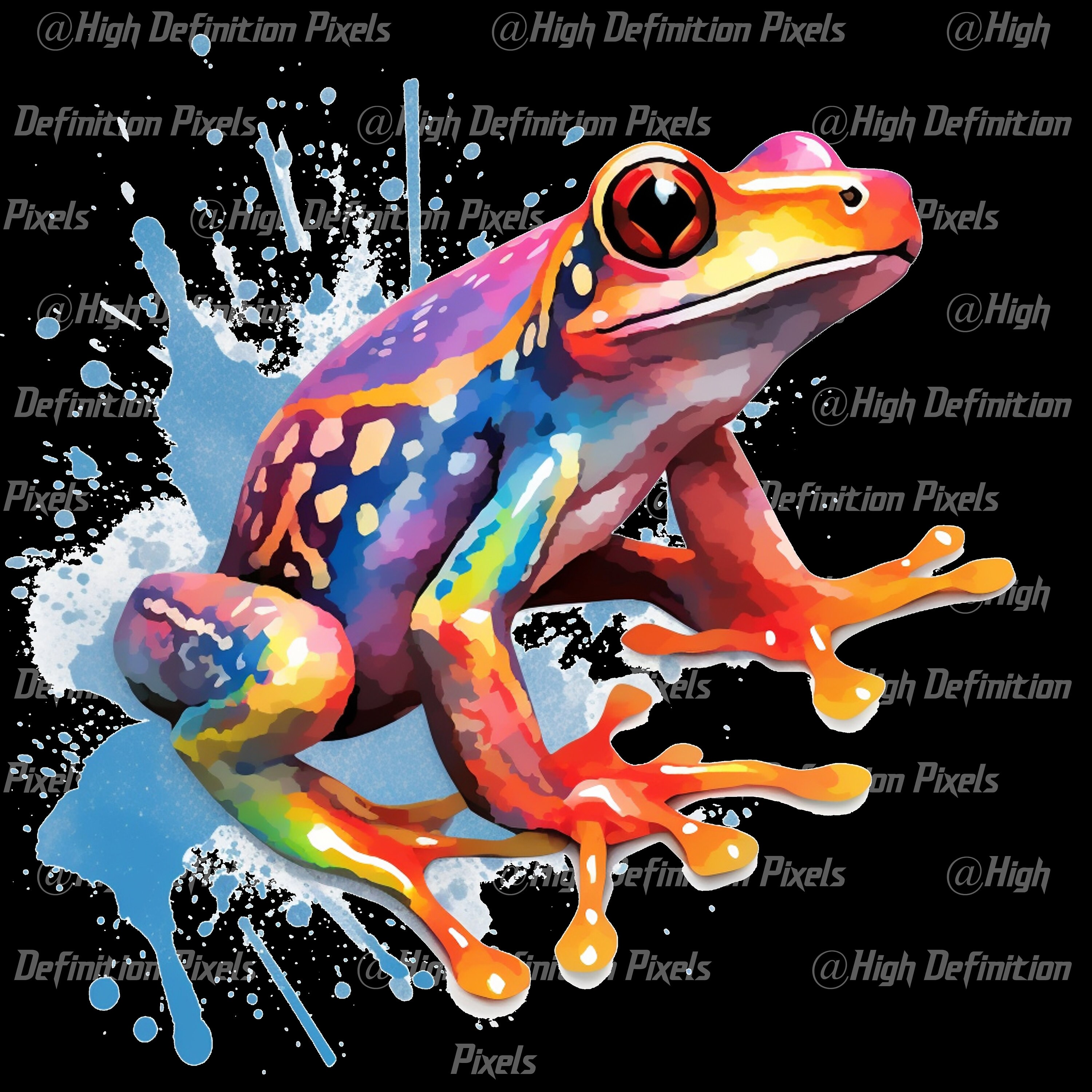Abstract Tree Frogs 4-pack Clipart W/ Transparent Background || High ...