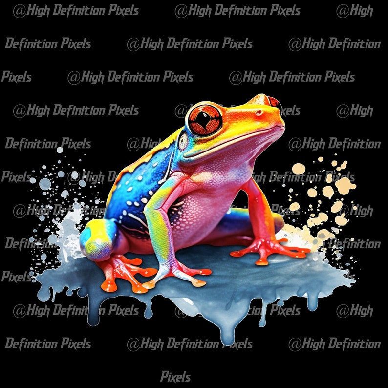 Abstract Tree Frogs 4-pack Clipart W/ Transparent Background || High ...