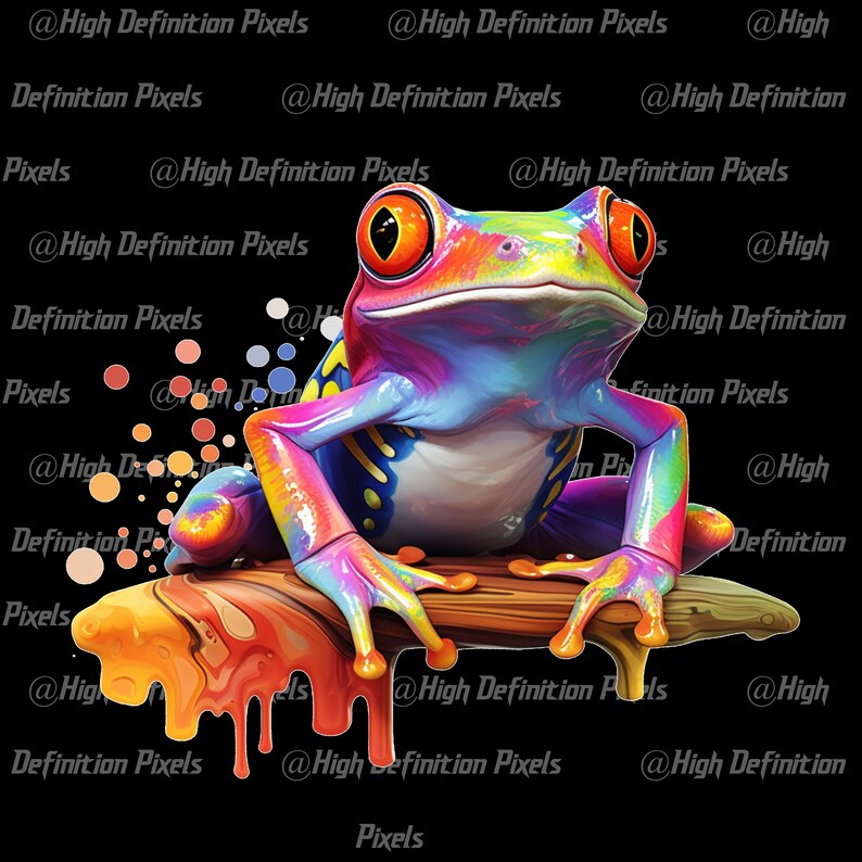 Abstract Tree Frogs 4-pack Clipart W/ Transparent Background || High ...