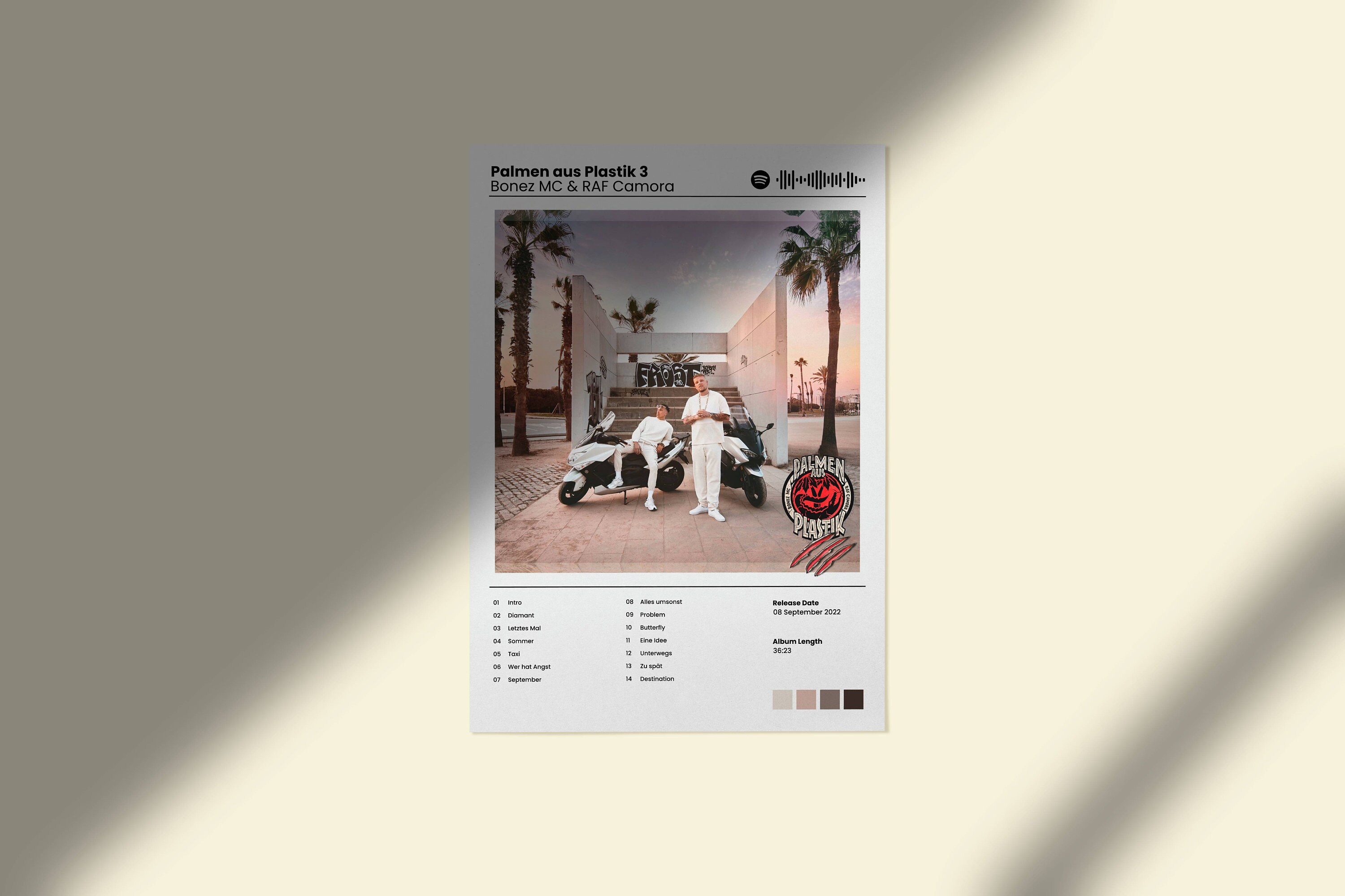 Album Poster Bonez MC & Raf Camora Plastic Palm Trees 3, German Rap ...