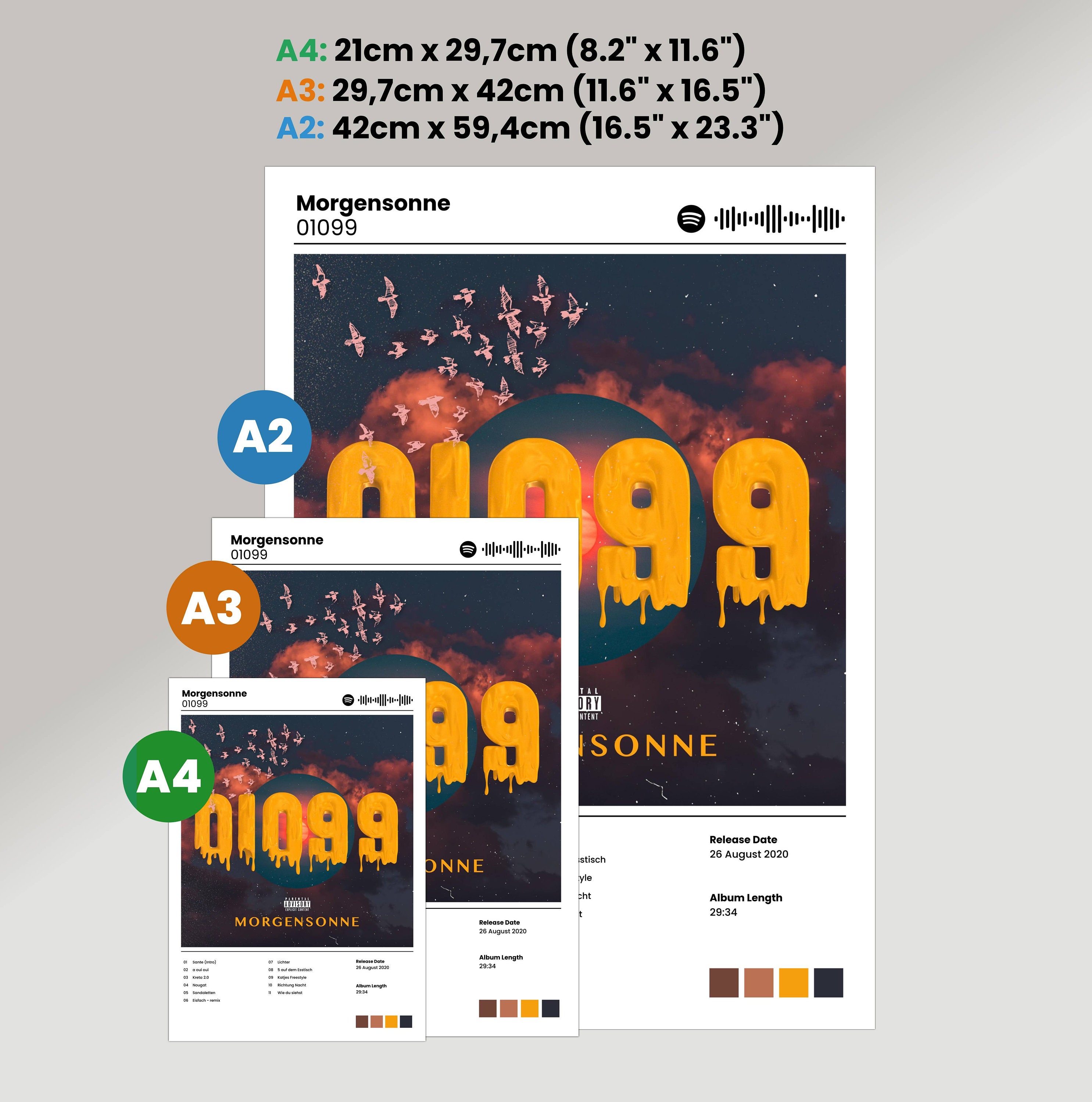 Album Poster 01099 Morning Sun, Rap Poster, German Rap Album Cover ...