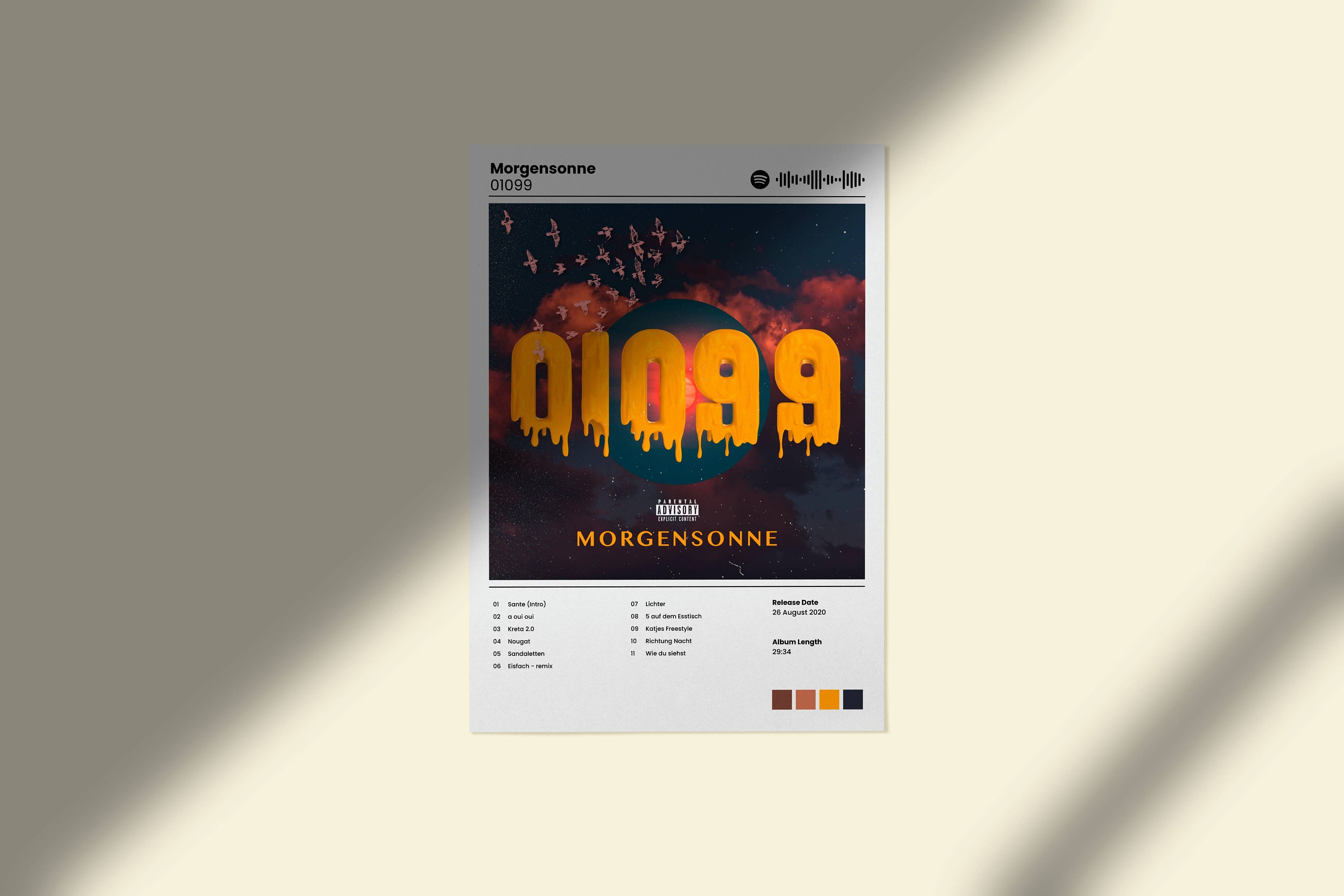 Album Poster 01099 Morning Sun, Rap Poster, German Rap Album Cover ...