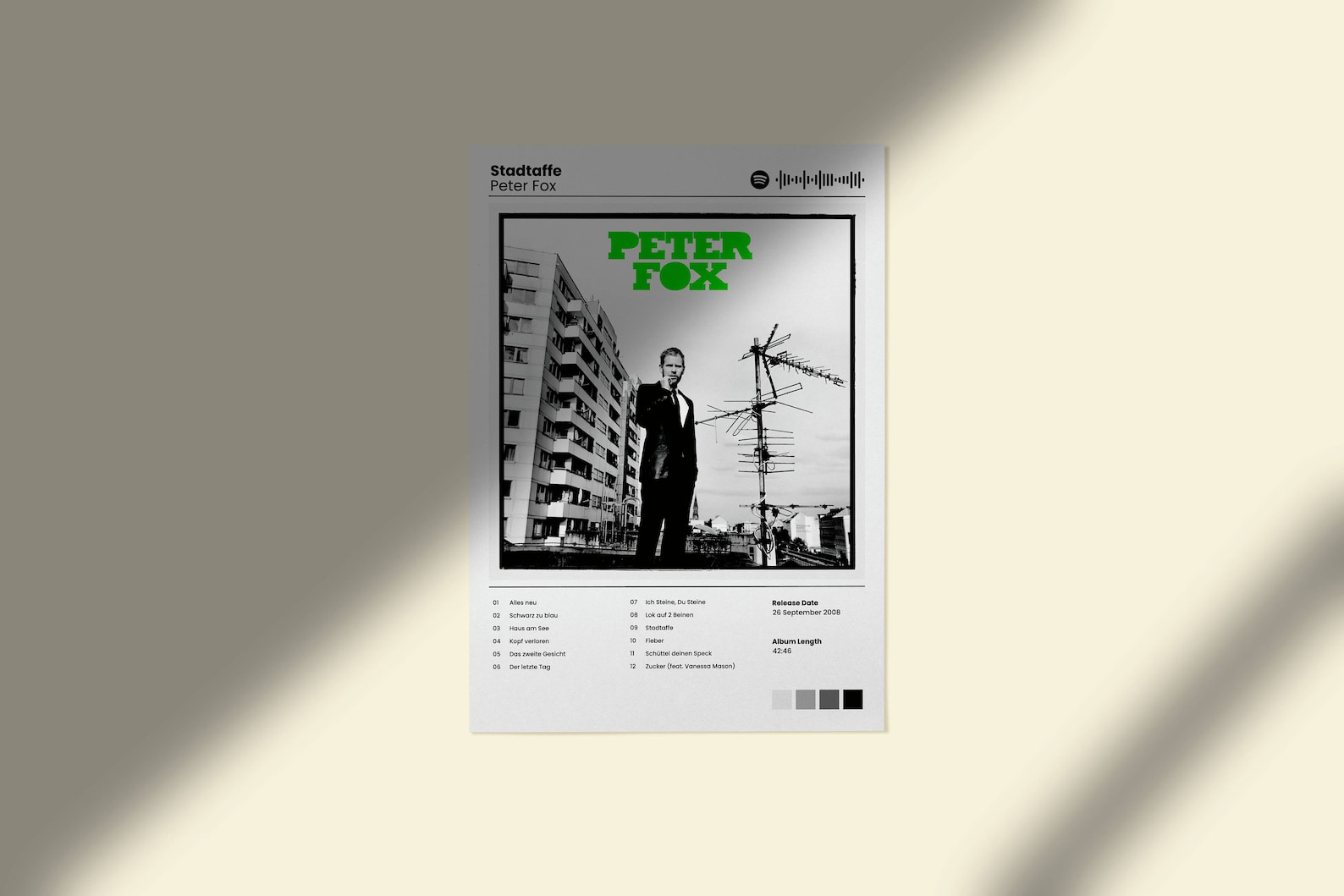 Album Poster Peter Fox Stadtaffe, German Rap Album Cover - Etsy