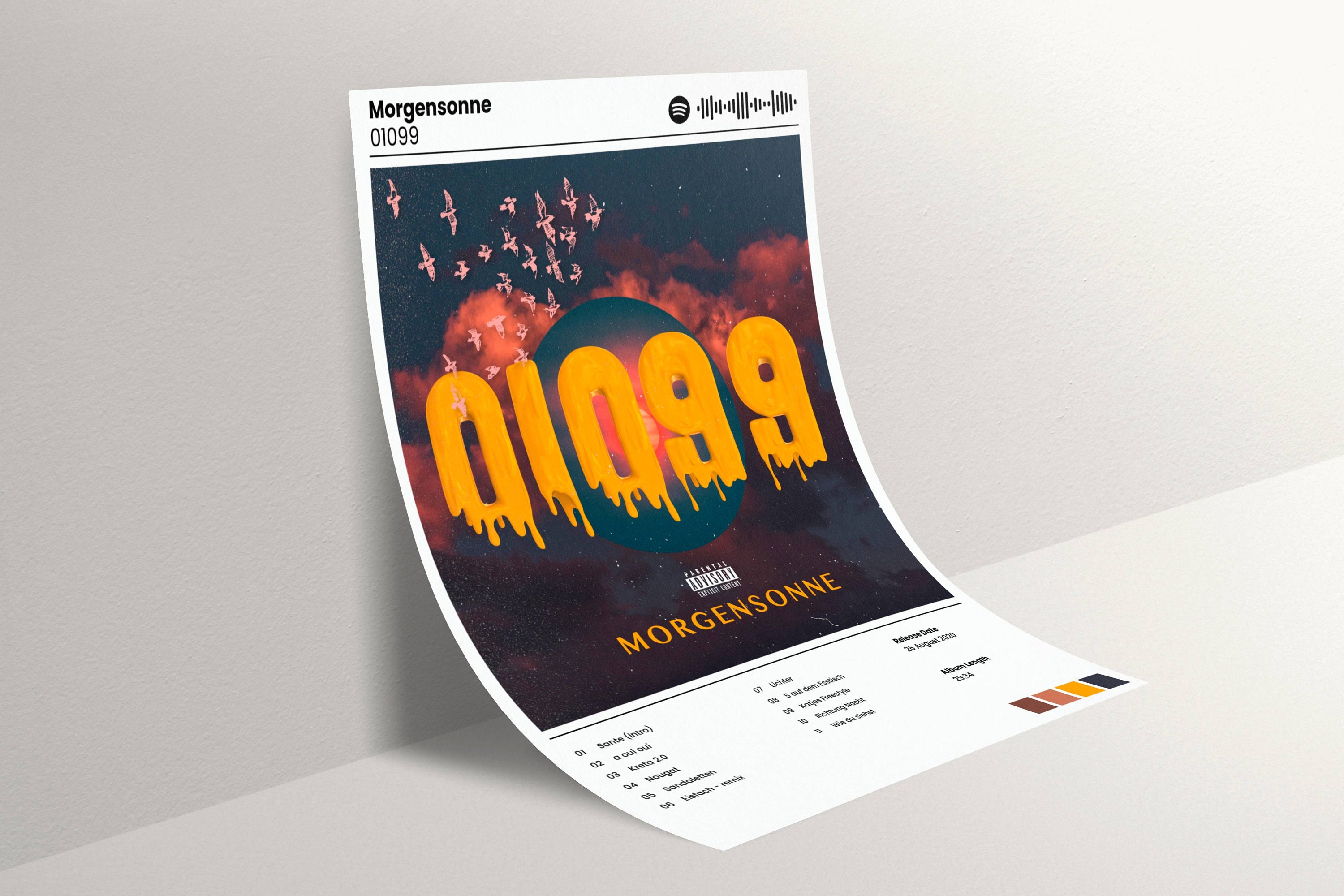 Album Poster 01099 Morning Sun, Rap Poster, German Rap Album Cover ...