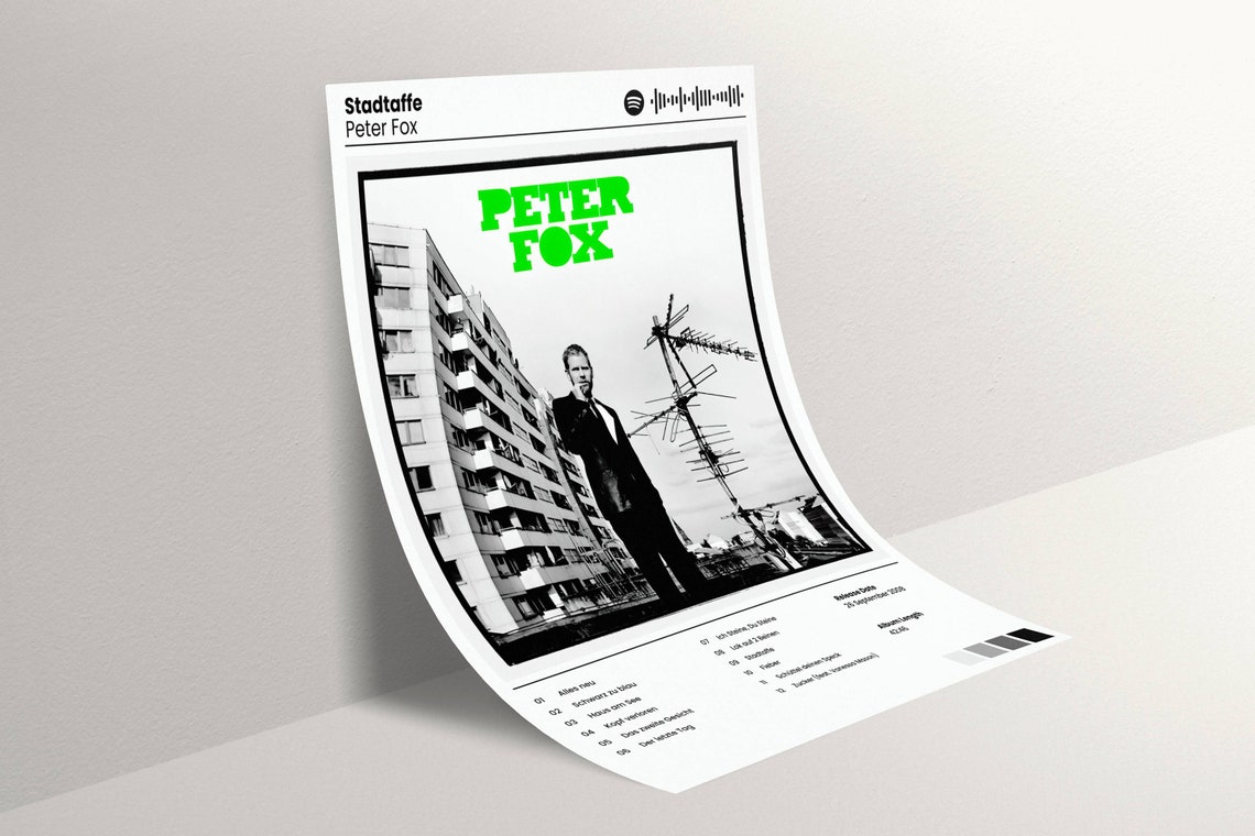 Album Poster Peter Fox Stadtaffe, German Rap Album Cover - Etsy