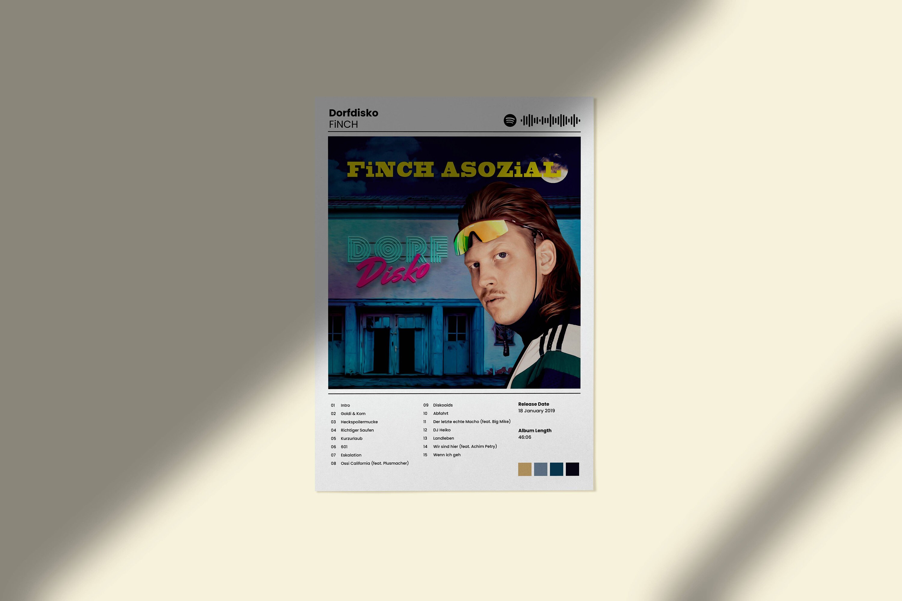 Affiche de l'album FiNCH village disco, couverture de l'album de rap ...