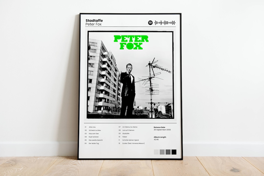 Album Poster Peter Fox Stadtaffe German Rap Album Cover - Etsy