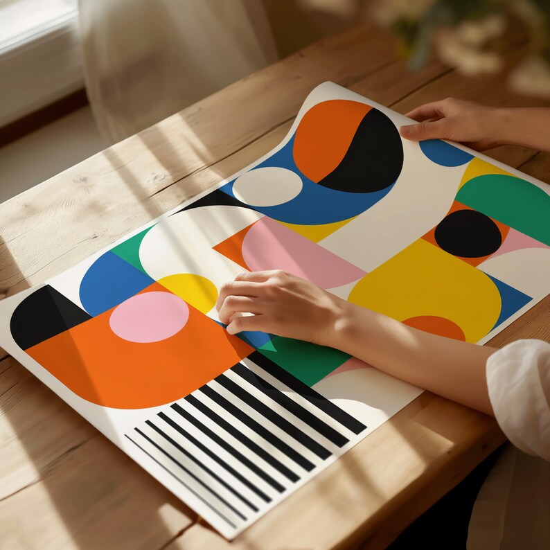 Murano Abstract Modern Wall Art, Geometric Shapes Wall Art, Colorful ...