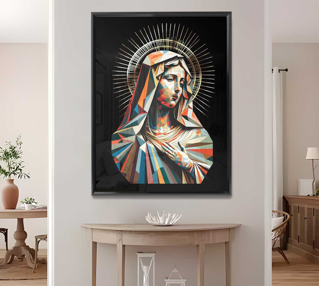 Virgin Mary Catholic Wall Art for Modern Homes Mother Mary Home Decor ...