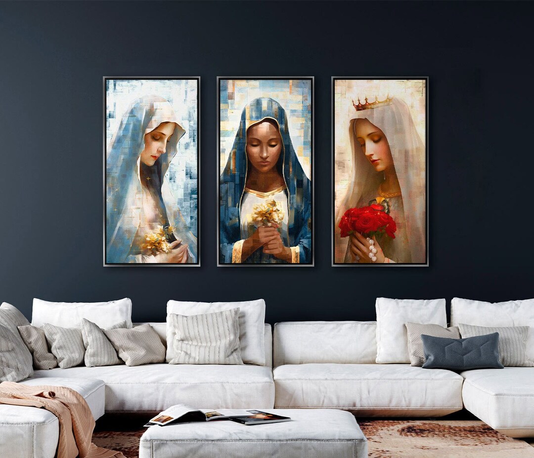 Our Ladies Abstract Grid Art Catholic Art Spiritual Catholic Prints ...