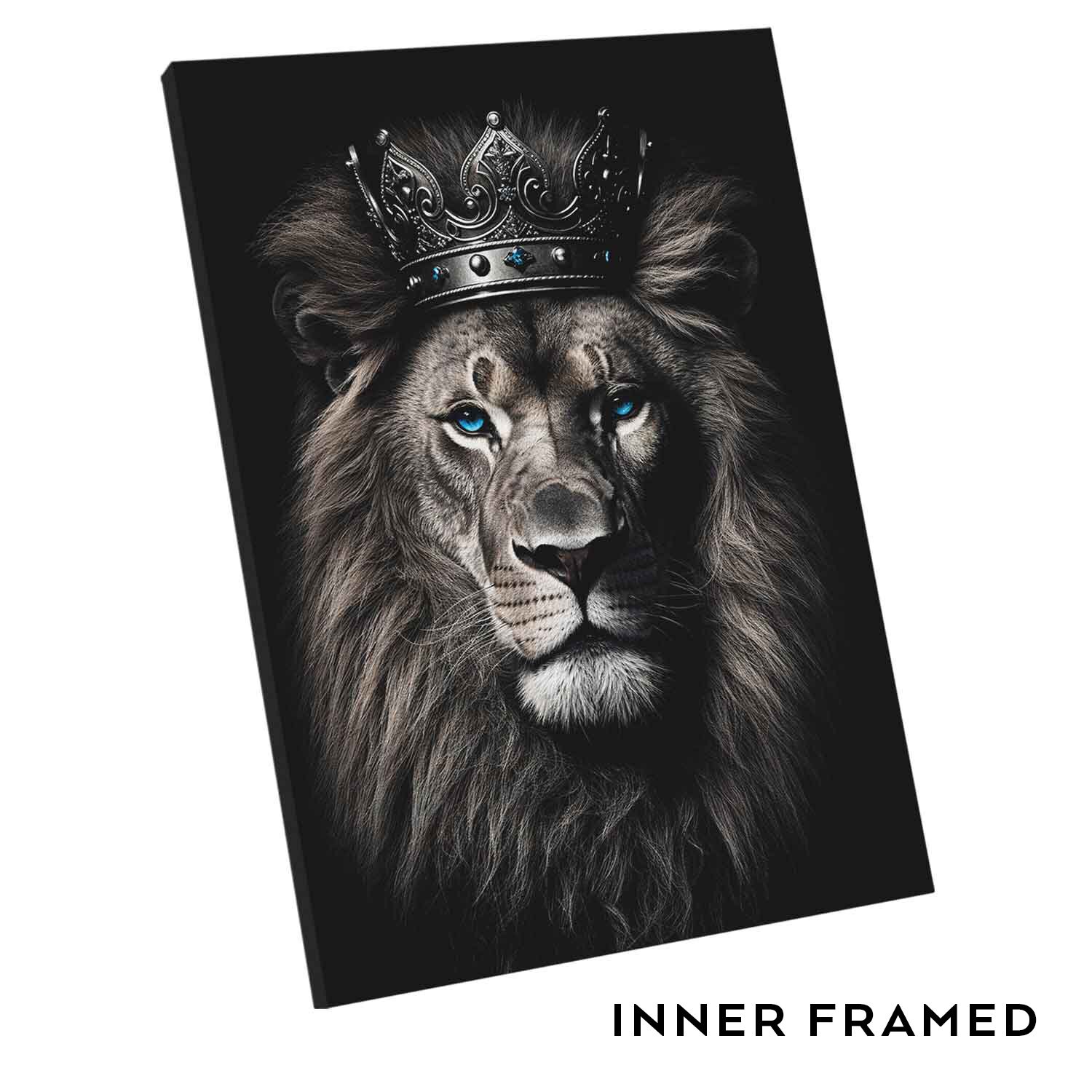 Lion King With Crown Art Modern Lion Wall Art Lion Black & White Art on ...