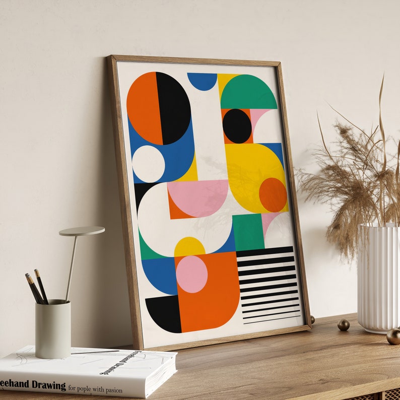 Murano Abstract Modern Wall Art, Geometric Shapes Wall Art, Colorful ...