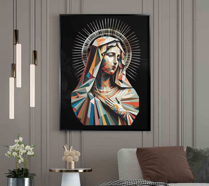 Virgin Mary Catholic Wall Art for Modern Homes Mother Mary Home Decor ...